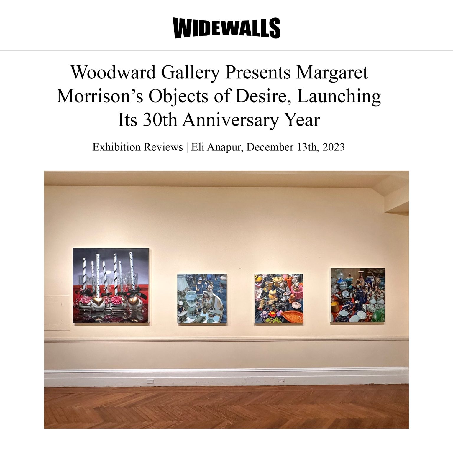 Margaret Morrison’s “Objects Of Desire” Featured In Widewalls article ...